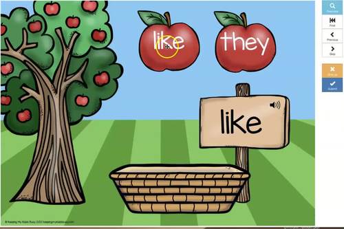September Boom Cards™ - kindergarten sight words apples - distance learning