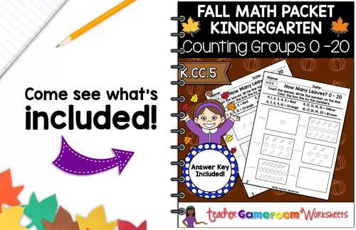 Counting to 20 Fall Worksheets | Autumn Activities | Place Value Printables