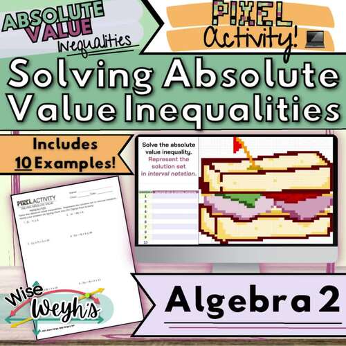 Solving Absolute Value Inequalities LESSON BUNDLE + PIXEL Activity ...