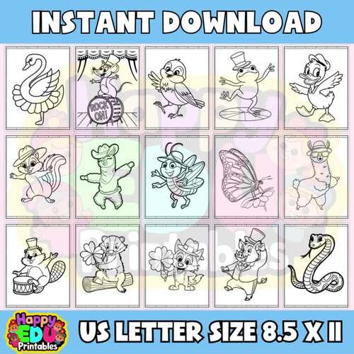 Funny Animal Coloring Sheets for Preschool | 18 Easy & Silly Printable ...