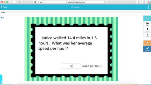 Decimal Division Word Problem Digital Boom Card Deck (open ended)