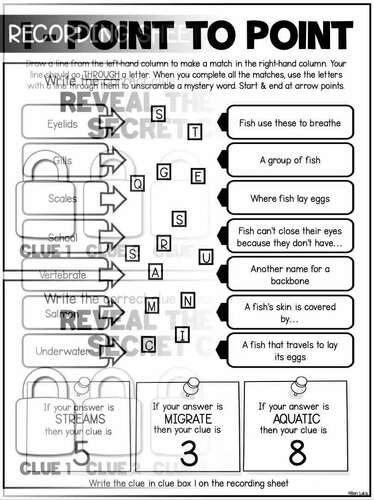 Fish Escape Room Activities - Fish Information & Reading Comprehension
