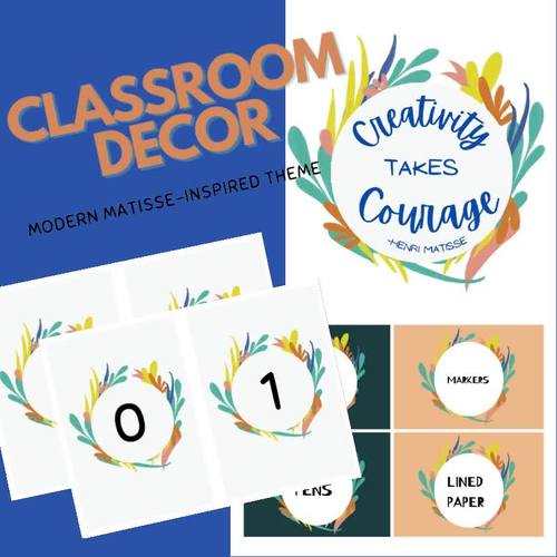 Modern Matisse-Inspired Classroom Decor BUNDLE by Aidan Cohen | TPT