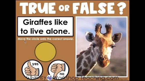 Google Slides™ Science True False Giraffes Nonfiction Animal Facts