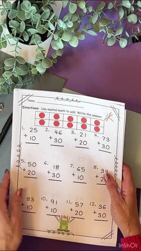 Addition Mental Math Bundle, 2OA.2, worksheets, word problems, scoot ...