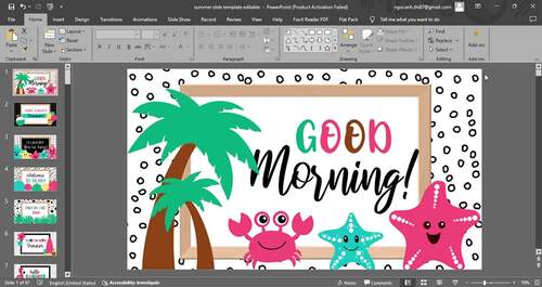 Summer Slide Templates/ Daily Agenda / Morning Meeting Google Slides