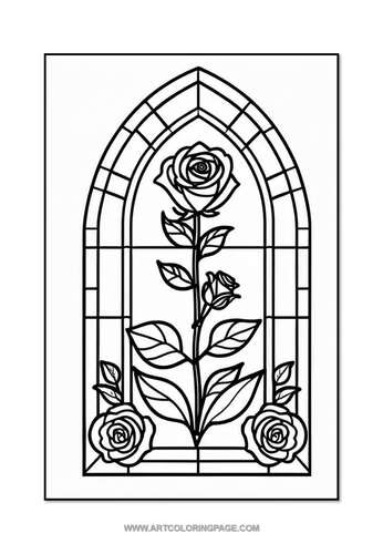 Stained Glass Floral Rose Vol. 2 Coloring Book – 100 Radiant Designs to ...