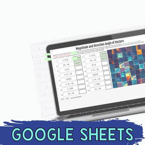Magnitude and Direction Angle of Vectors Digital Picture Unscramble