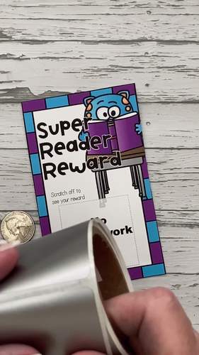 Scratch Off Reading Reward Prize Coupons Editable BW and Color versions