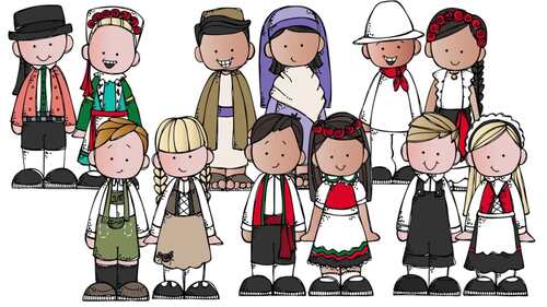 World Kidlettes clip art set 2, Around the world clip art COLORED Version