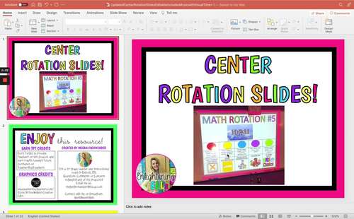 Center Rotation Slides (Editable & Includes Music with Visual Timer!)