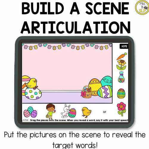 Easter Articulation Build a Scene - Digital Boom Cards by Miss B SLP