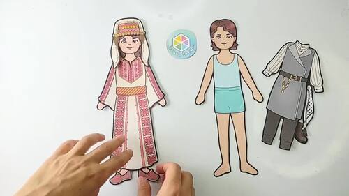 Palestinian & Jewish Paper Doll Craft Middle East Children Around the World