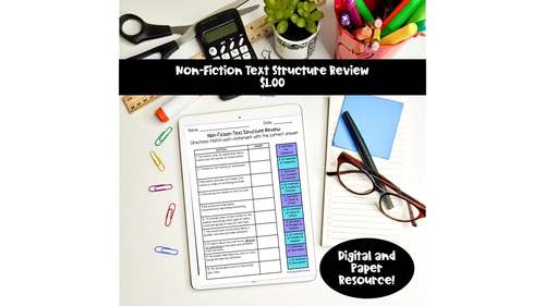 Non-Fiction Text Structure Review by Hanging with MsCooper | TPT
