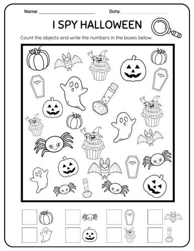I Spy Halloween Early Finishers Activities | Find , Count and Coloring ...