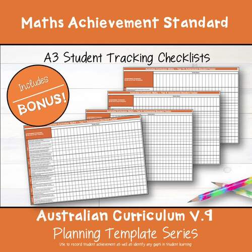 V9 Australian MATHEMATICS ACHIEVEMENT STANDARD CHECKLISTS Bundle Pack ...