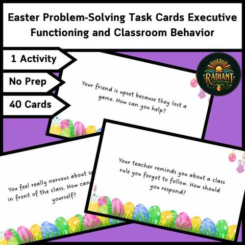 Easter Problem-Solving Task Cards Executive Functioning and Classroom ...