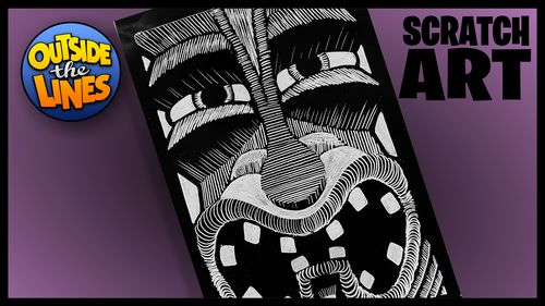 Scratch-Art Tiki-Face by Outside the Lines Lesson Designs | TPT