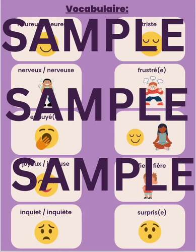 Jeu de Bingo SEL – Les émotions & sentiments | Activité orale en ...