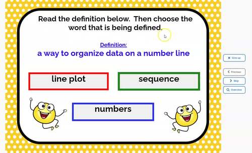 Line Plot Math Vocabulary BOOM Cards by CarolJ Creations | TPT