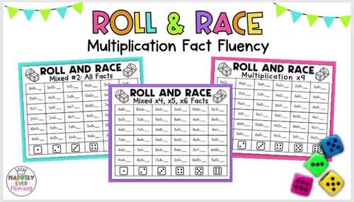 Multiplication Roll & Race Dice Games for Math Fact Fluency Practice