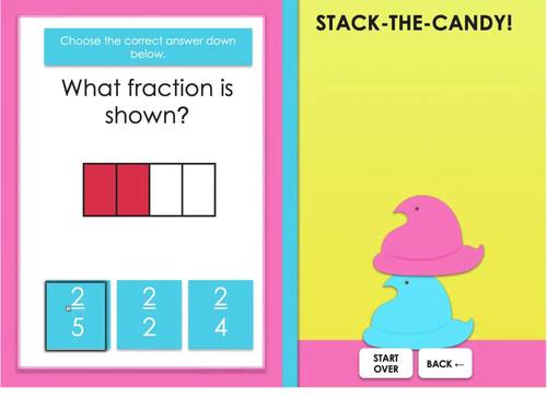 Easter Identifying Fractions Math Boom Cards Game by 3rd Grade Engaged