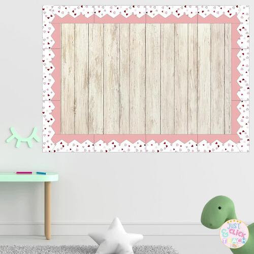 Bulletin board borders | Heart & Sparkle theme | Red color palette