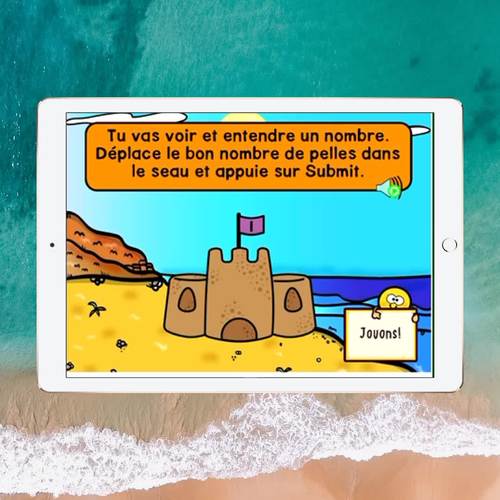 Compte jusqu'à 10 | Les châteaux de sable | Cartes Boom avec audio