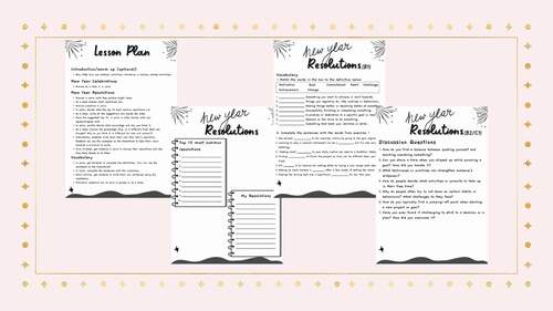 New Year´s Resolution Speaking Lesson (B1 or B2/C1) (No-prep) | TPT