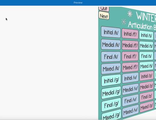 Winter Articulation Board Games Winter Speech Therapy Printable and Digital
