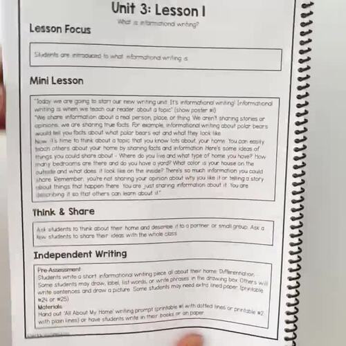 Informational Writing Unit | Terrific Writing 2nd Grade Curriculum Unit 3