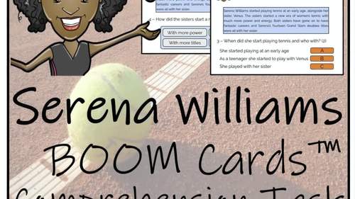 Serena Williams BOOM Cards™ Comprehension Activity 3rd Grade & 4th Grade