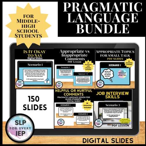 Pragmatic Language for Teens- Digital Slides Bundle by SLP for every IEP