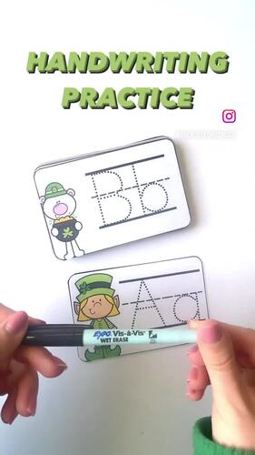 St. Patrick's Day Themed: Letter Handwriting Task Cards for Literacy ...