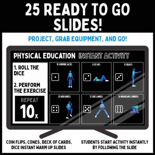 25 Instant PE Warm-Up Activities | Projector Slides for Physical Education