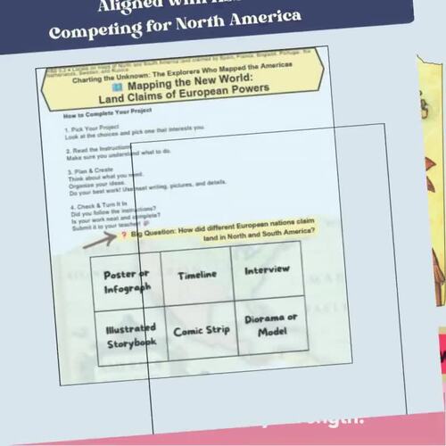 HSS 5.3.1 PBL Choice Board- Competing for North America, 6 Creative ...