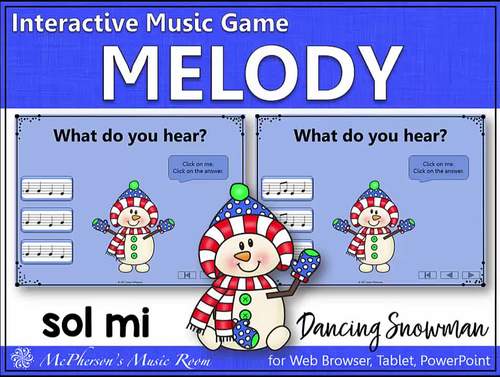 Solfege | Winter Music | Sol Mi Interactive Melody Game {Dancing Snowman}