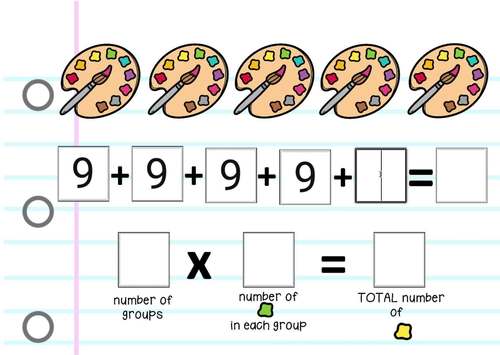 Multiplication as Repeated Addition Digital Boom Cards & Printable Task ...