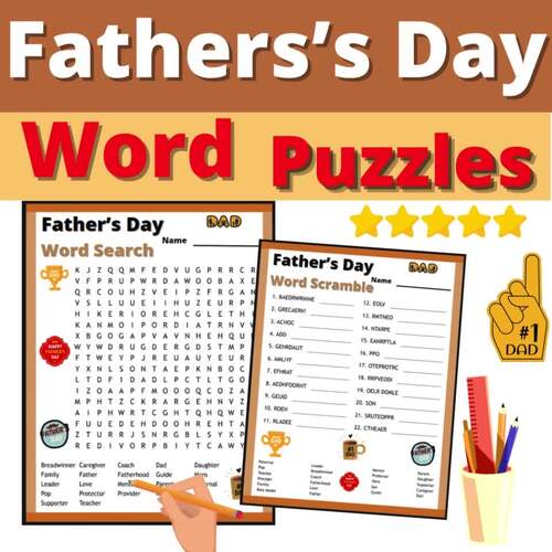 Father's Day Word Search Puzzles Trivia Activity Fathers Vocabulary ...