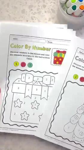 Christmas Color by Number MEGA Bundle – 100 Holiday Coloring Pages for ...