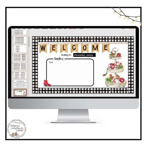 Cozy Winter/Christmas Themed Presentation - Editable Classroom Daily Slides