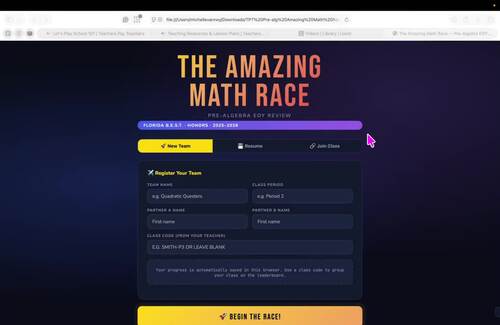 Algebra 1 EOC Review Game | Linear Equations, Quadratics, Functions ...