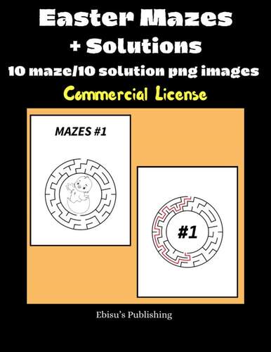 Easter Maze Images (10 maze / 10solution PNG files) - COMMERCIAL USE ...