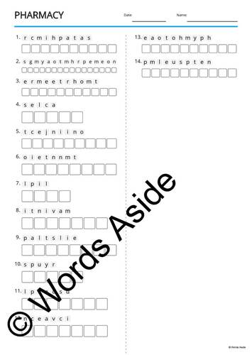 Word Puzzle Games Copy Crossword Word Search Anagram PHARMACY by Words ...