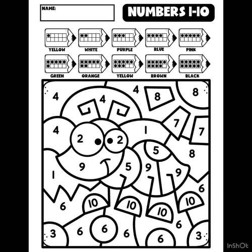 Numbers 0–10 Subitizing & Matching Worksheets | Color by Code Math ...