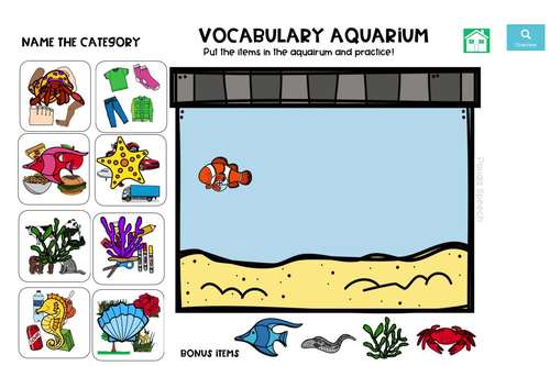 Vocabulary Aquarium BOOM Cards: Digital Speech Therapy Activity | TPT