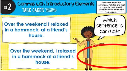 Digital Grammar Activities - Commas with Introductory Elements - 5th Grade