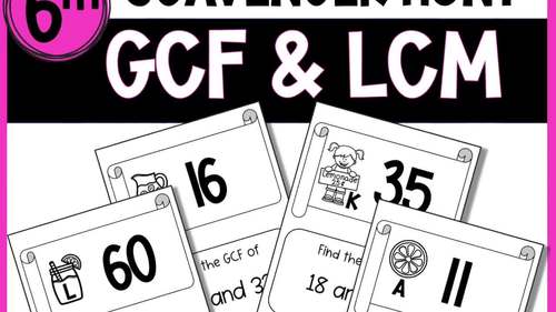 GCF and LCM Scavenger Hunt by Flip 4 Math | TPT