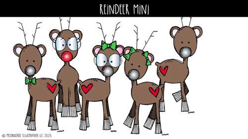 Reindeer clip art, Christmas clip art Mini by Melonheadz Clipart