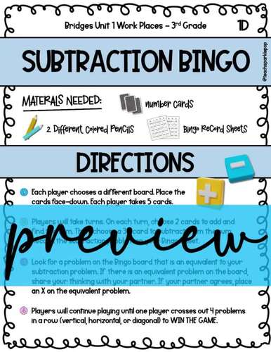 Kid-Friendly Bridges Math Work Places | Unit 1 | 3rd Grade | Second Edition